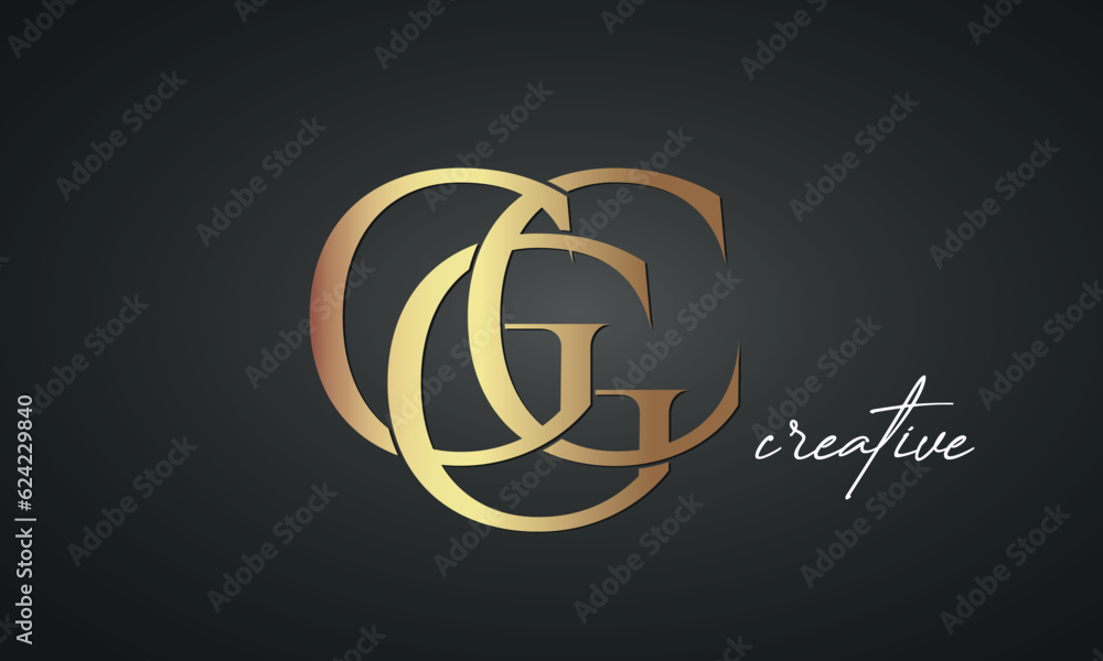 luxury letters GGC golden logo icon premium monogram, creative royal ...