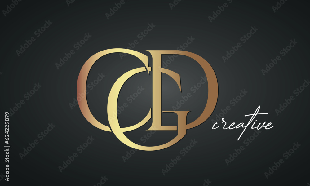 luxury letters CGD golden logo icon premium monogram, creative royal ...