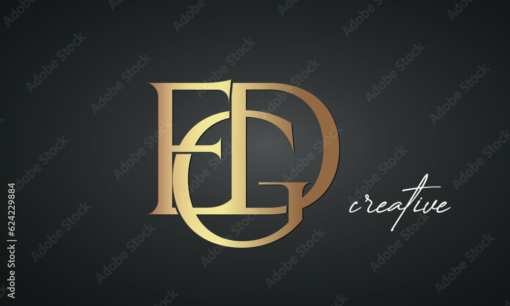 luxury letters EGD golden logo icon premium monogram, creative royal ...