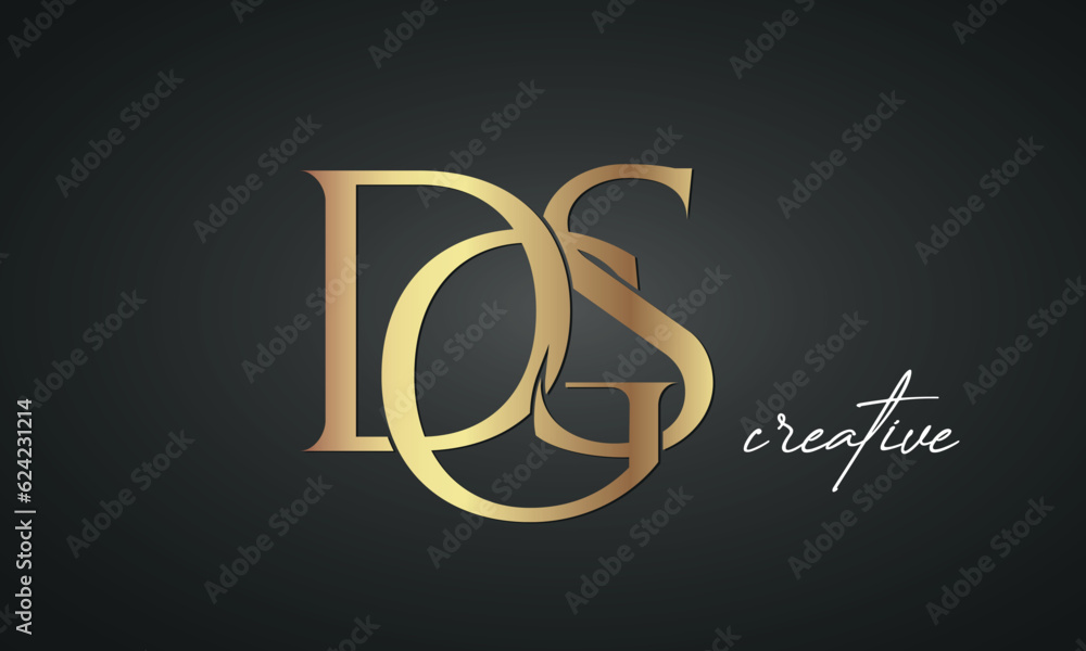 luxury letters DGS golden logo icon premium monogram, creative royal ...