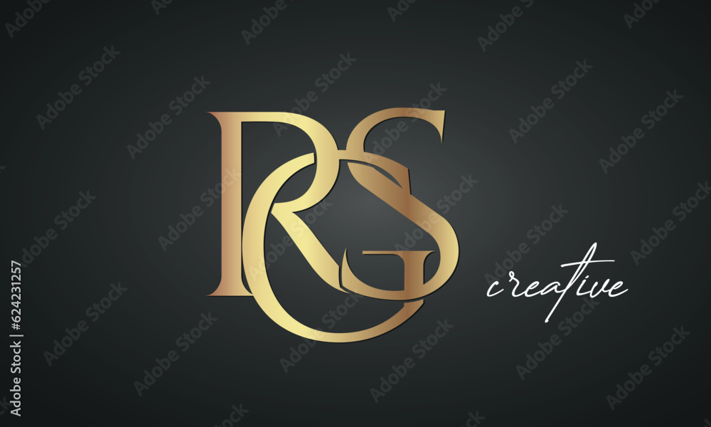luxury letters RGS golden logo icon premium monogram, creative royal ...