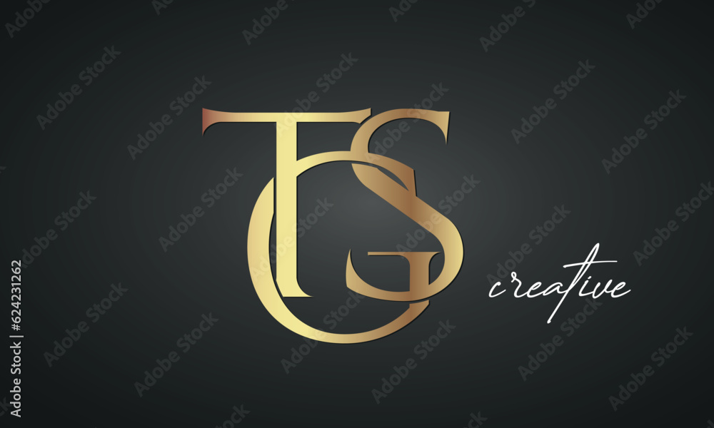 Vetor de luxury letters TGS golden logo icon premium monogram, creative ...