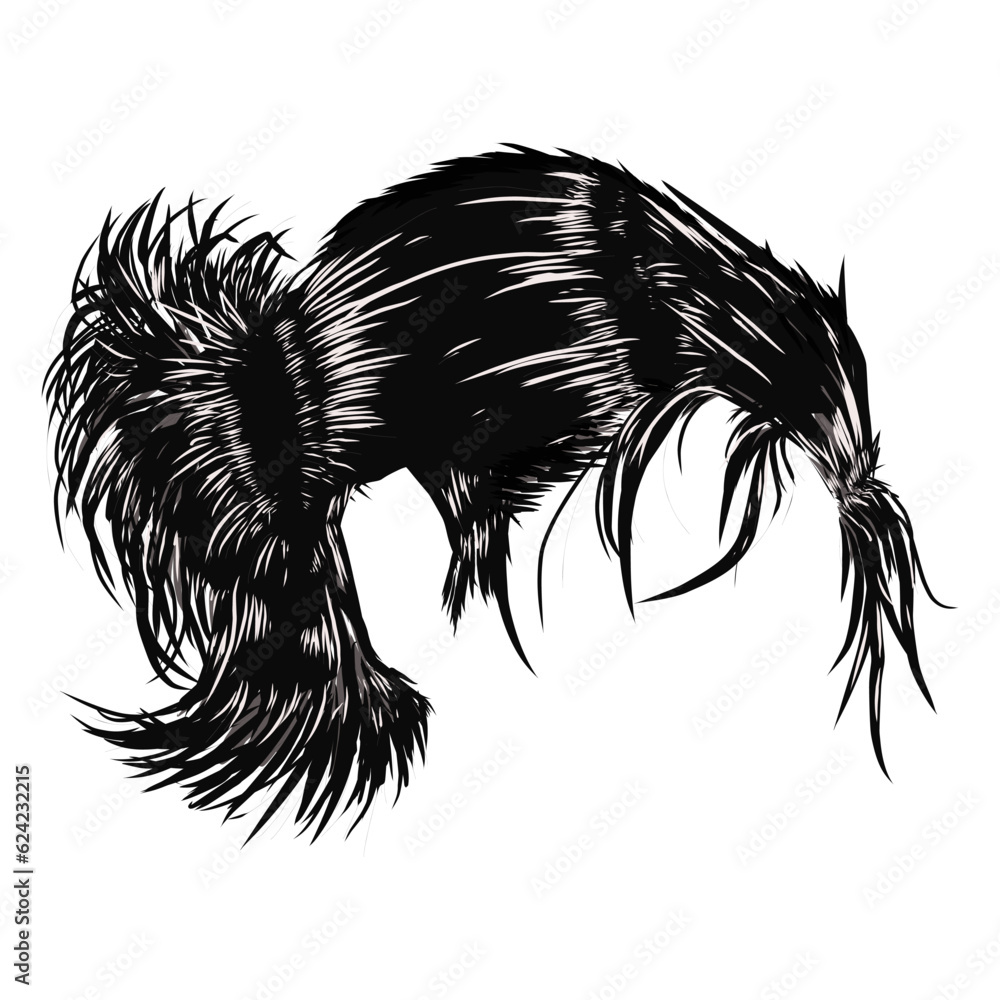 Illustrated design of a tied up hairstyle. Perfect for social media ...