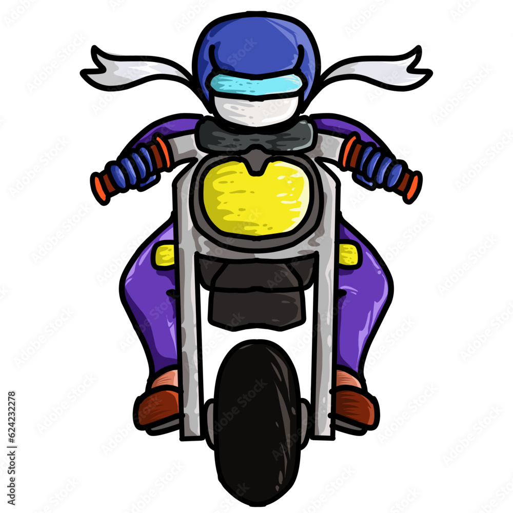 Cartoon illustration design of people riding a motorcycle. Perfect for ...