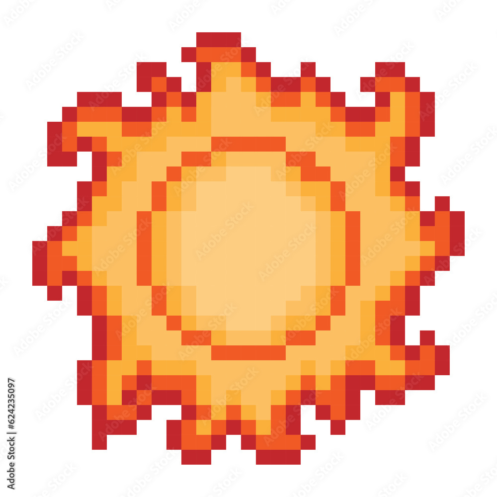 sun 8 bit vector png Stock Illustration | Adobe Stock