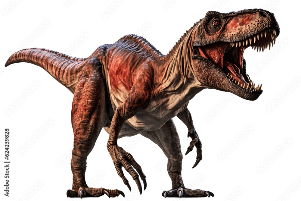 T-Rex dinosaur isolated on transparent background. Ai generated. Stock ...