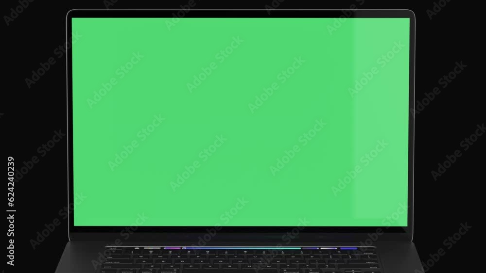 Vidéo Stock MacBook isolated on green screen background. HD animation ...