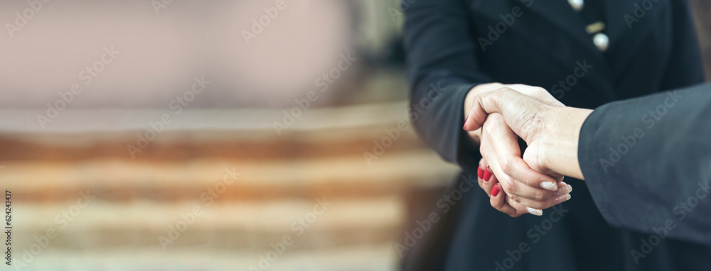 Banner Trust honesty business customer handshake together promise ...