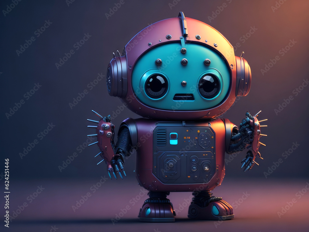 Cute little robot, AI generated Stock Illustration | Adobe Stock