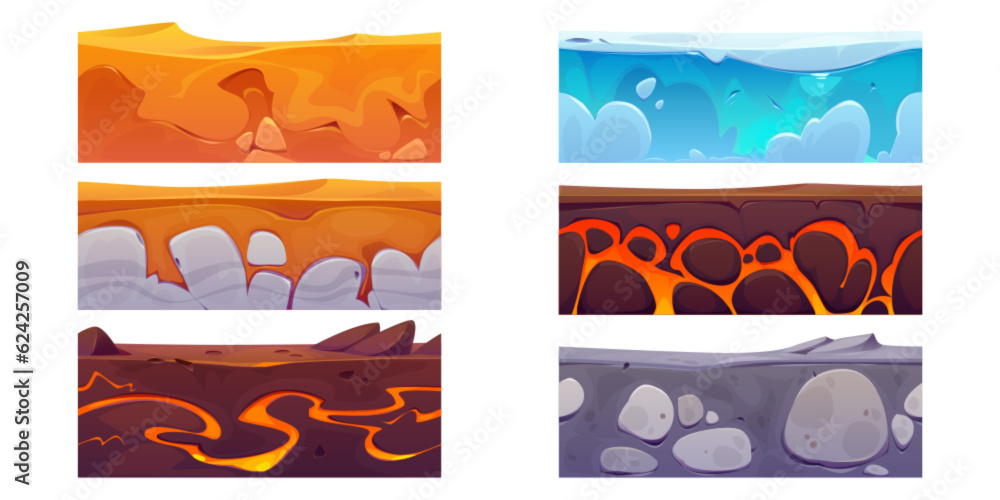 Seamless textures of soil and ground for game land layer. Landscape ...