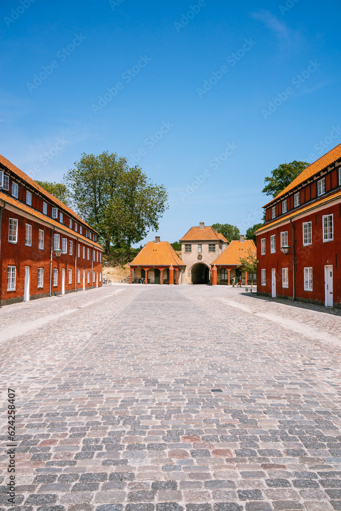 The barracks and gate at Kastellet (Citadel) in Copenhagen, Denmark ...