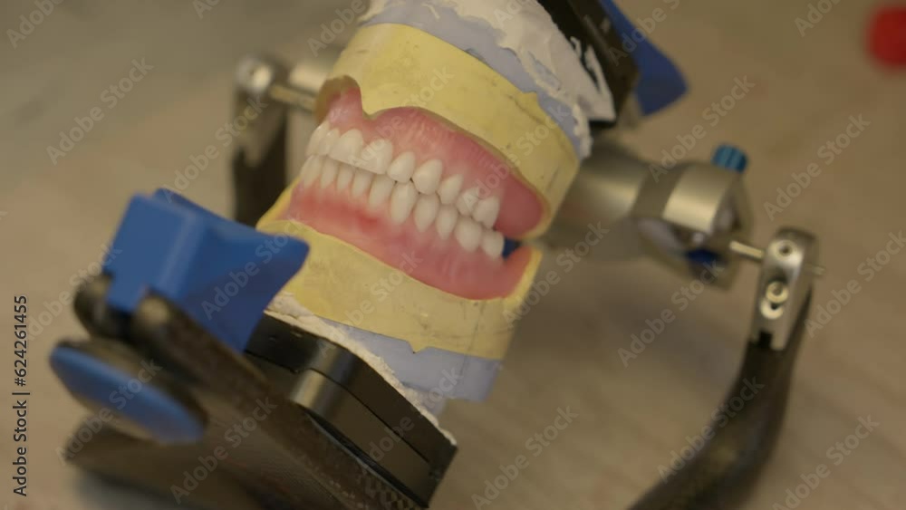 Realistic model of human denture used for dental care research at the ...