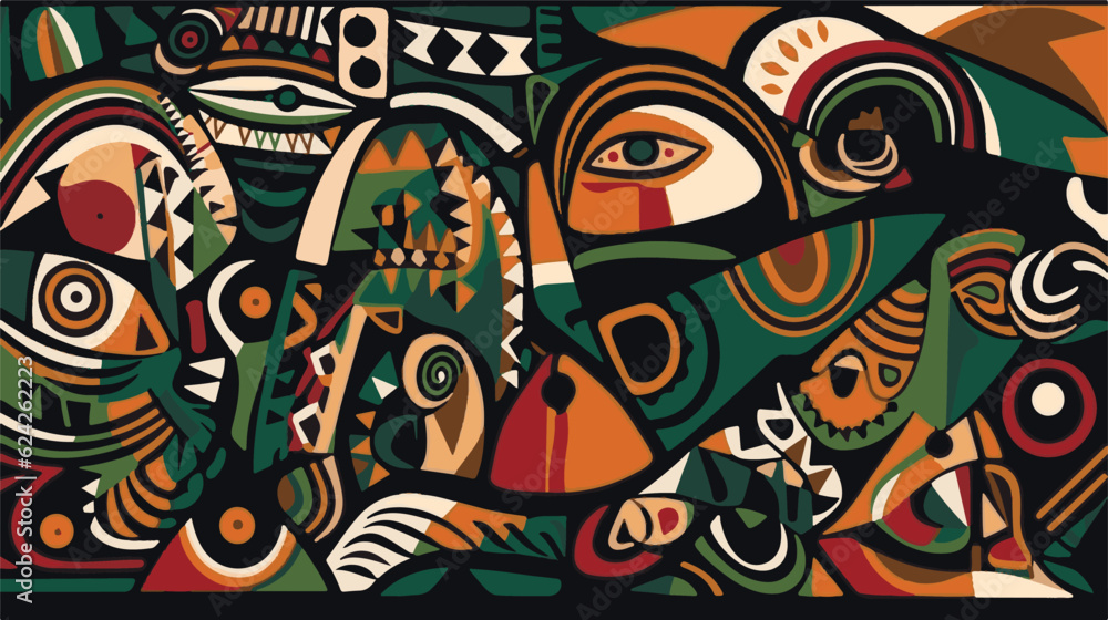 Abstract pattern in native African style. Vector illustration ...