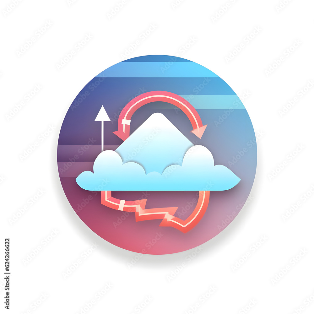 Icon of a cloud with an arrow and syncing arrows with a transparent ...