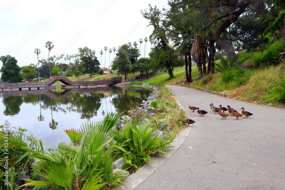Los Angeles, California: Hollenbeck Park located on the corner of Saint ...