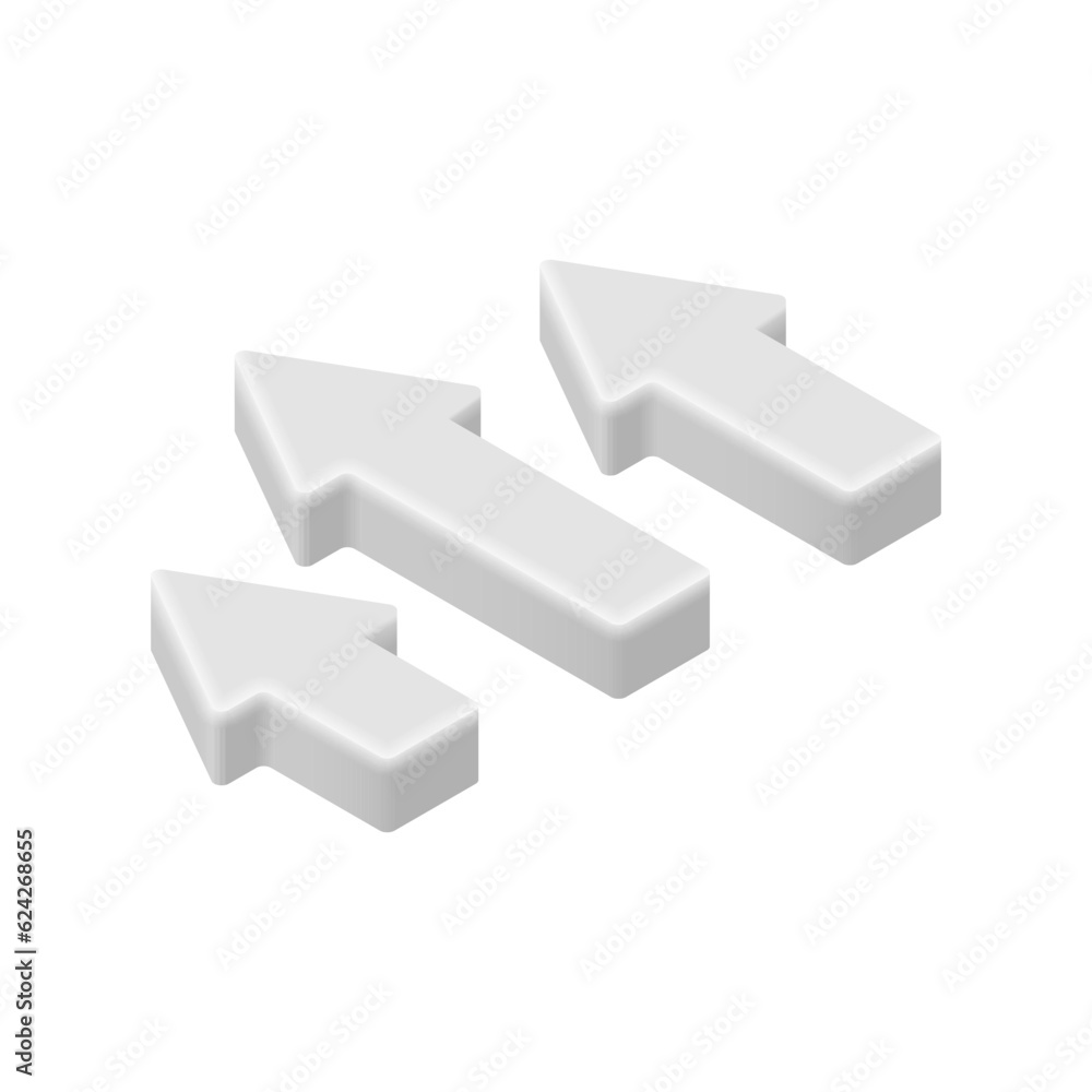 3D graph arrows icon. Vector isometric data visualization element. 3 ...
