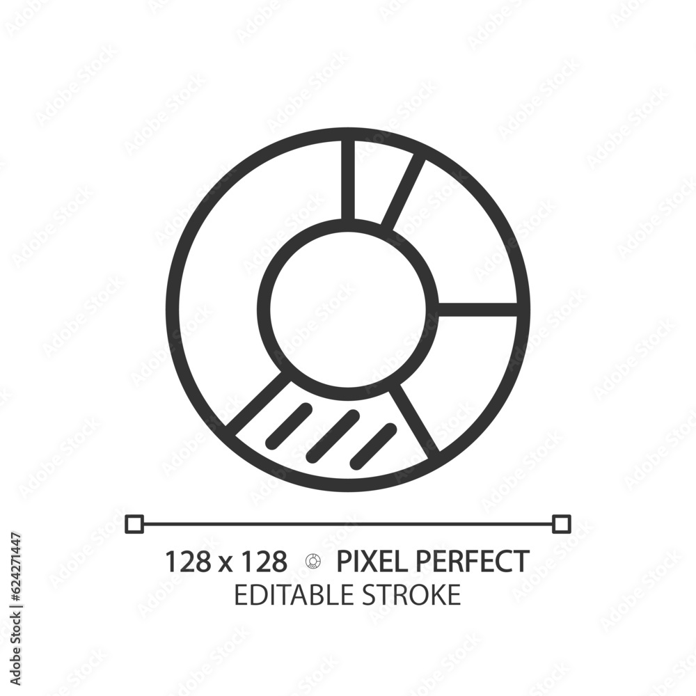 Donut chart linear icon. Competitor analysis. Customer segmentation ...