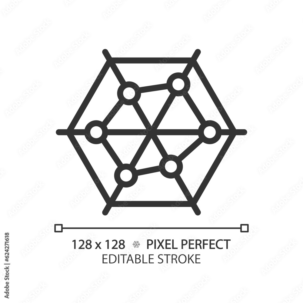 Radar chart linear icon. Spider diagram. Competitor analysis ...