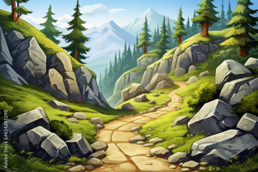 empty 3D cartoon background for kids and animation generative ai ...