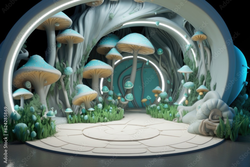 empty 3D cartoon background for kids and animation generative ai ...