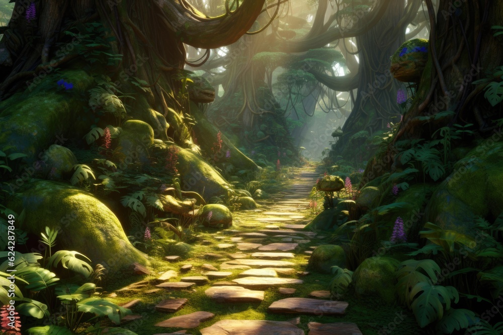 empty 3D cartoon background for kids and animation generative ai ...