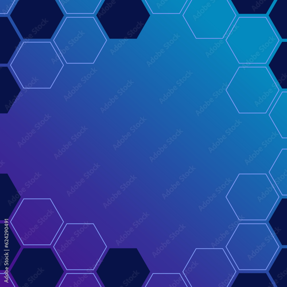 Corner border frame with an abstract hexagon honeycomb illustration ...