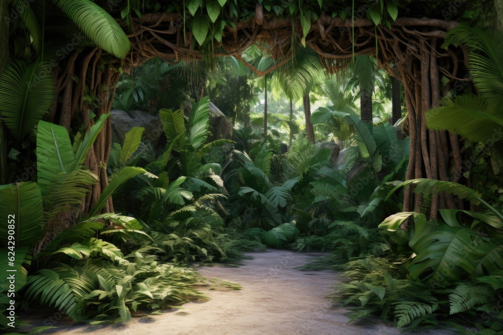 empty 3D cartoon background for kids and animation generative ai ...