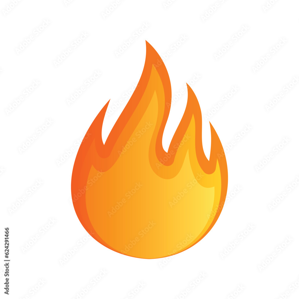 High quality fire emoticon isolated on white background. Fire emoji ...