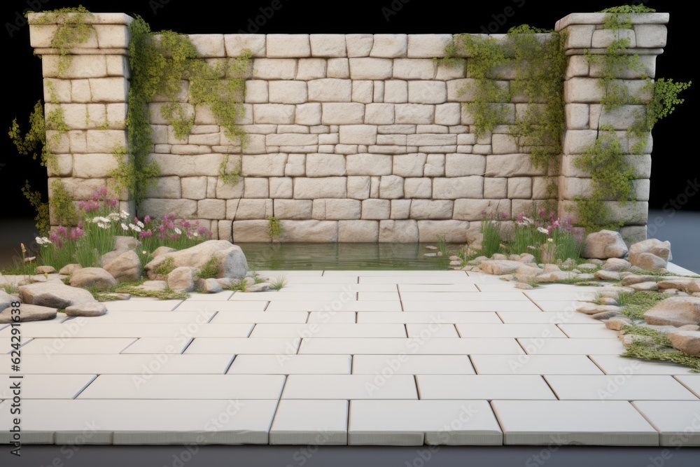empty 3D cartoon background for kids and animation generative ai ...