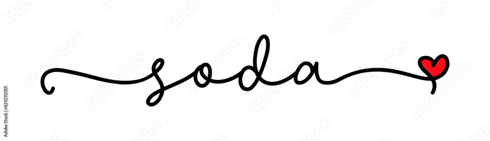 Soda. Vector logo word. Design for poster, flyer, banner, menu cafe ...