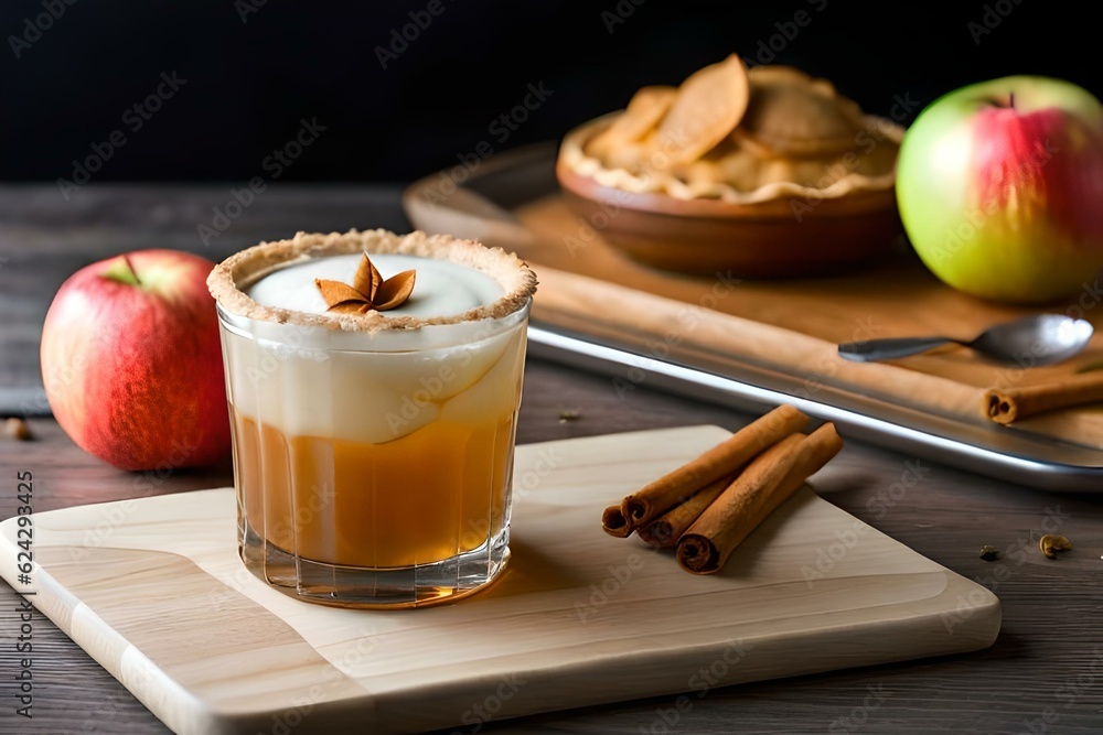 an apple pie-inspired cocktail meal, featuring an apple pie martini ...