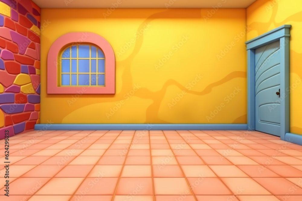 empty 3D cartoon background for kids and animation generative ai ...