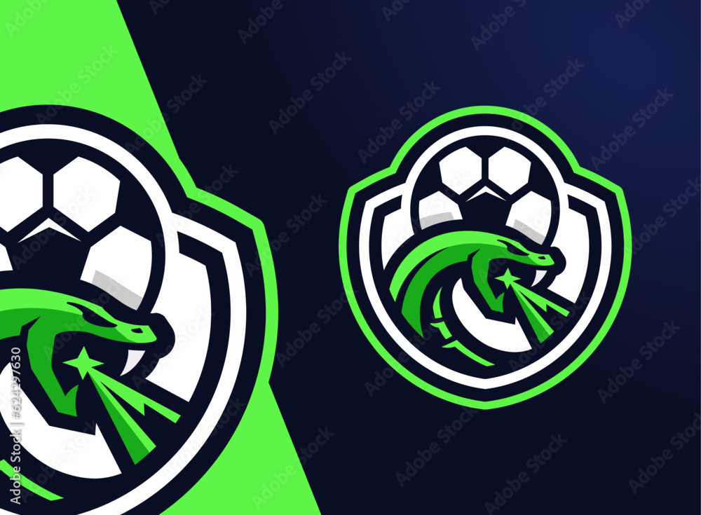 Laser Viper Snake Soccer Football Mascot Logo Design Illustration For ...