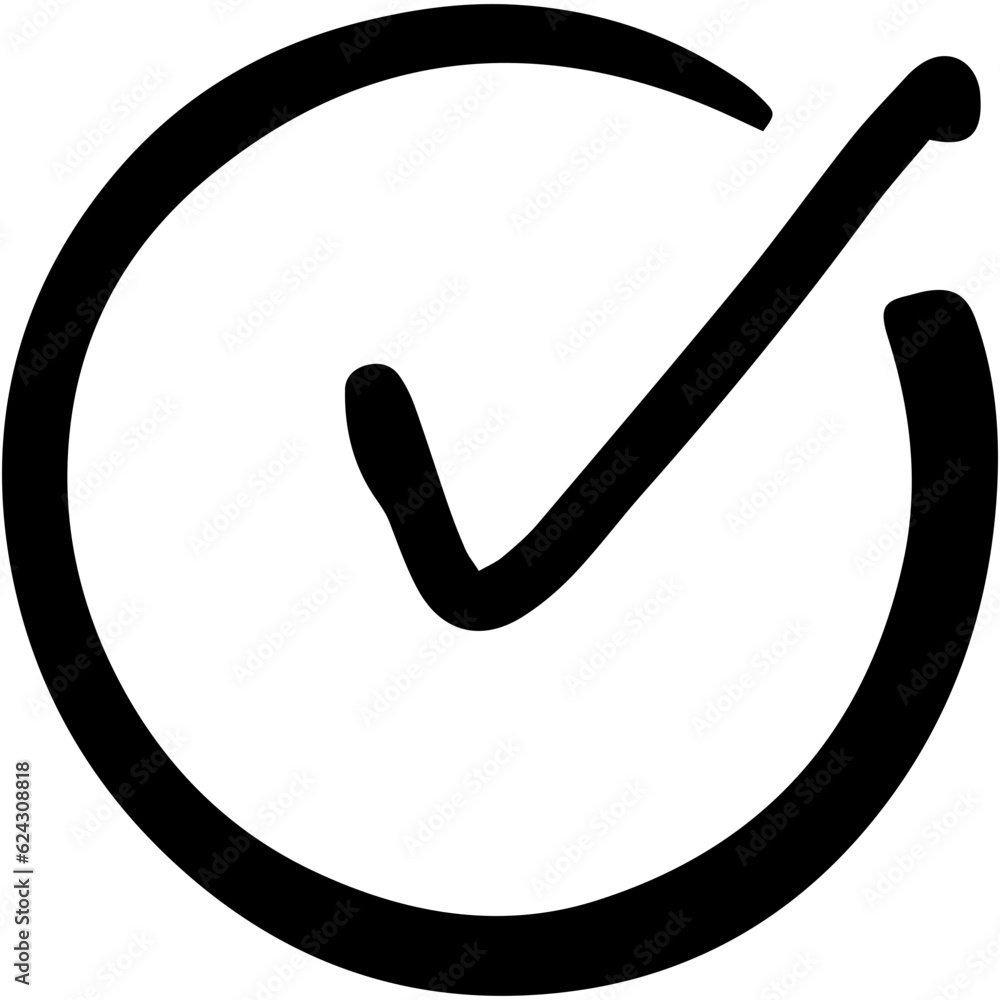 check mark icon. Black color check mark symbol. Stock Vector | Adobe Stock