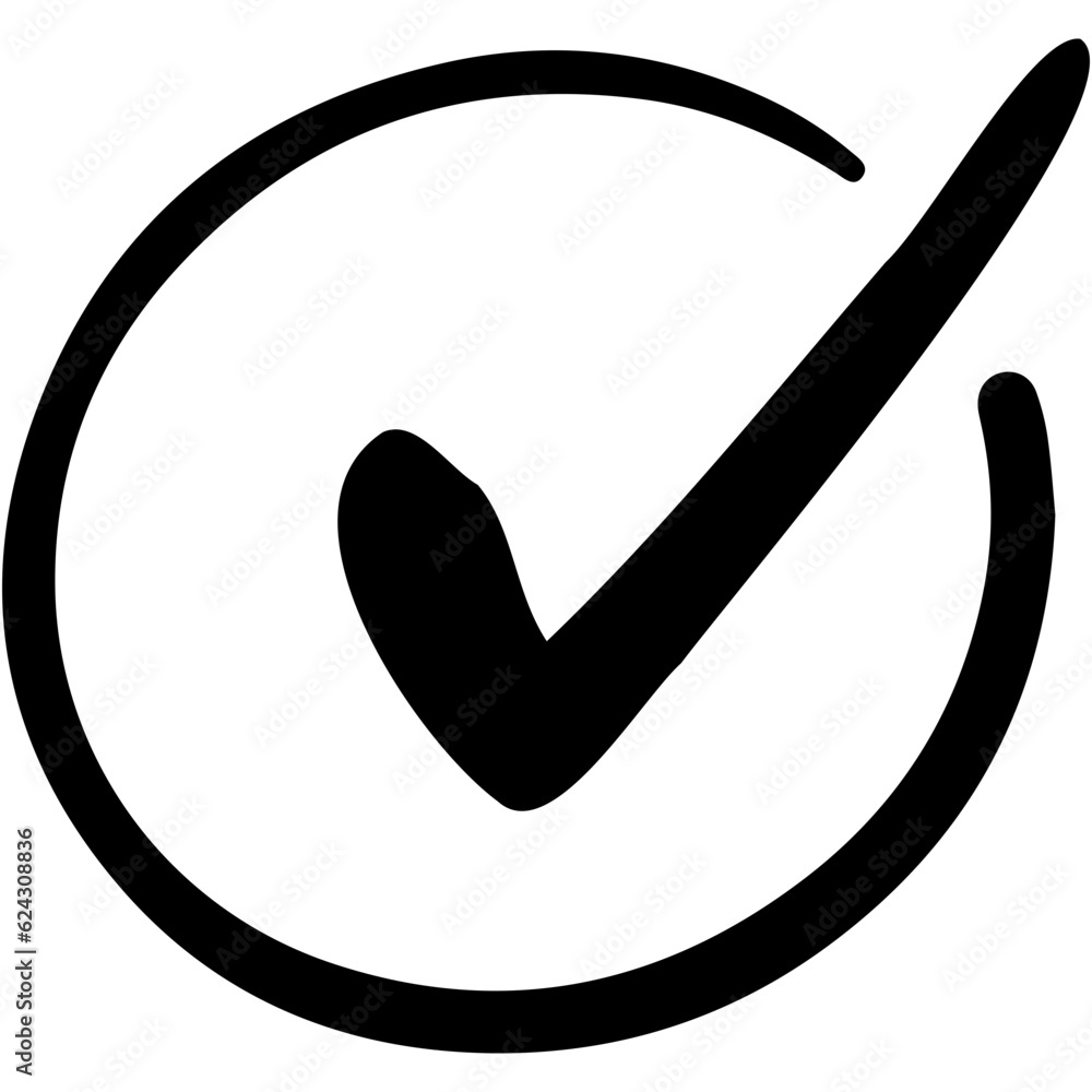 check mark icon. Black color check mark symbol. Stock Vector | Adobe Stock