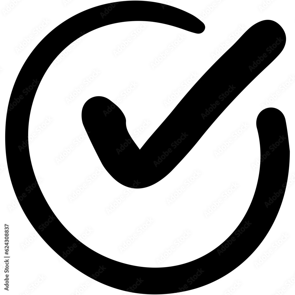 check mark icon. Black color check mark symbol. Stock Vector | Adobe Stock