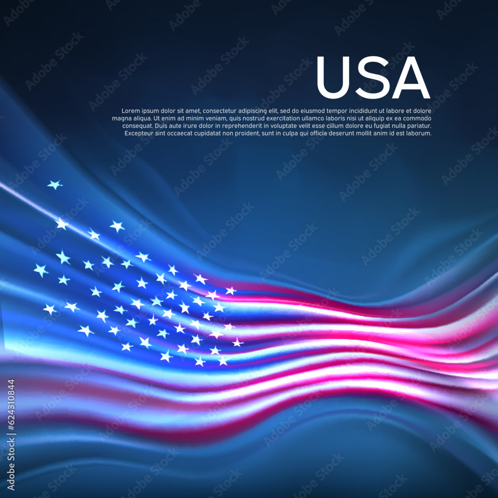 USA flag background. Abstract united states flag in the blue sky. US ...