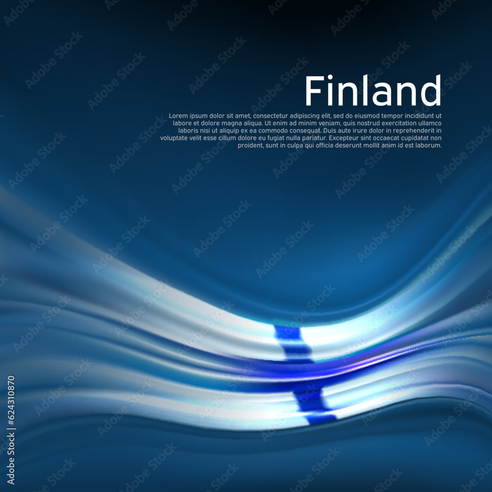 Finland flag background. Abstract finnish flag in the blue sky ...