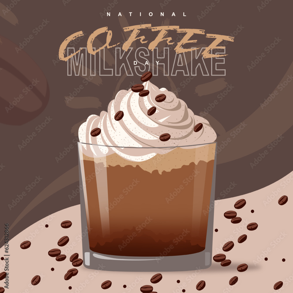 National Coffee Milkshake Day on july 26 with background abstract ...