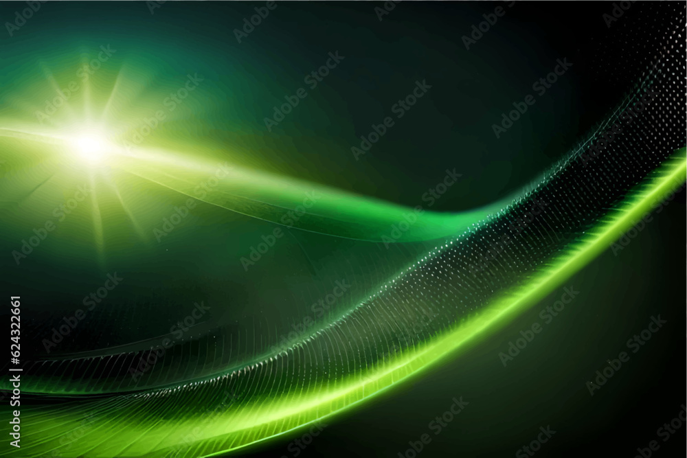 Elegant background with green rays Stock Vector | Adobe Stock
