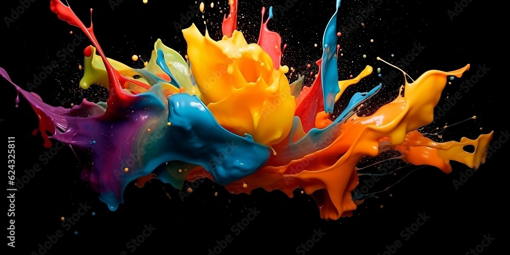 Paint Splash 8k Desktop Wallpaper. generative ai. Stock Illustration ...