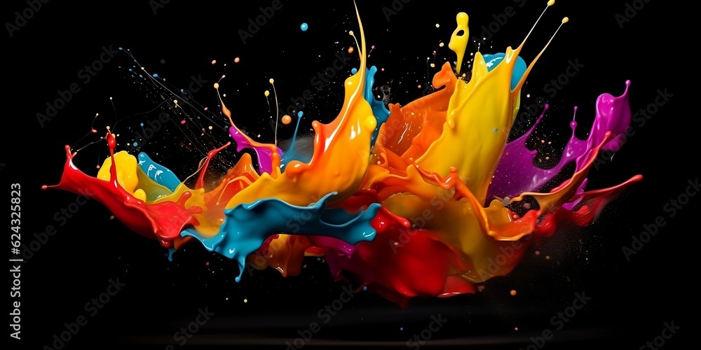 Paint Splash 8k Desktop Wallpaper. Generative AI Stock Illustration ...