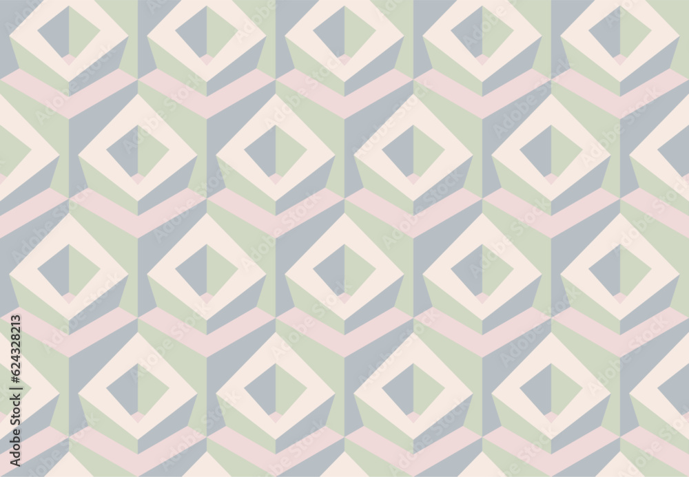 Seamless vector 3D pattern with optical illusions. Cubes. Op Art ...