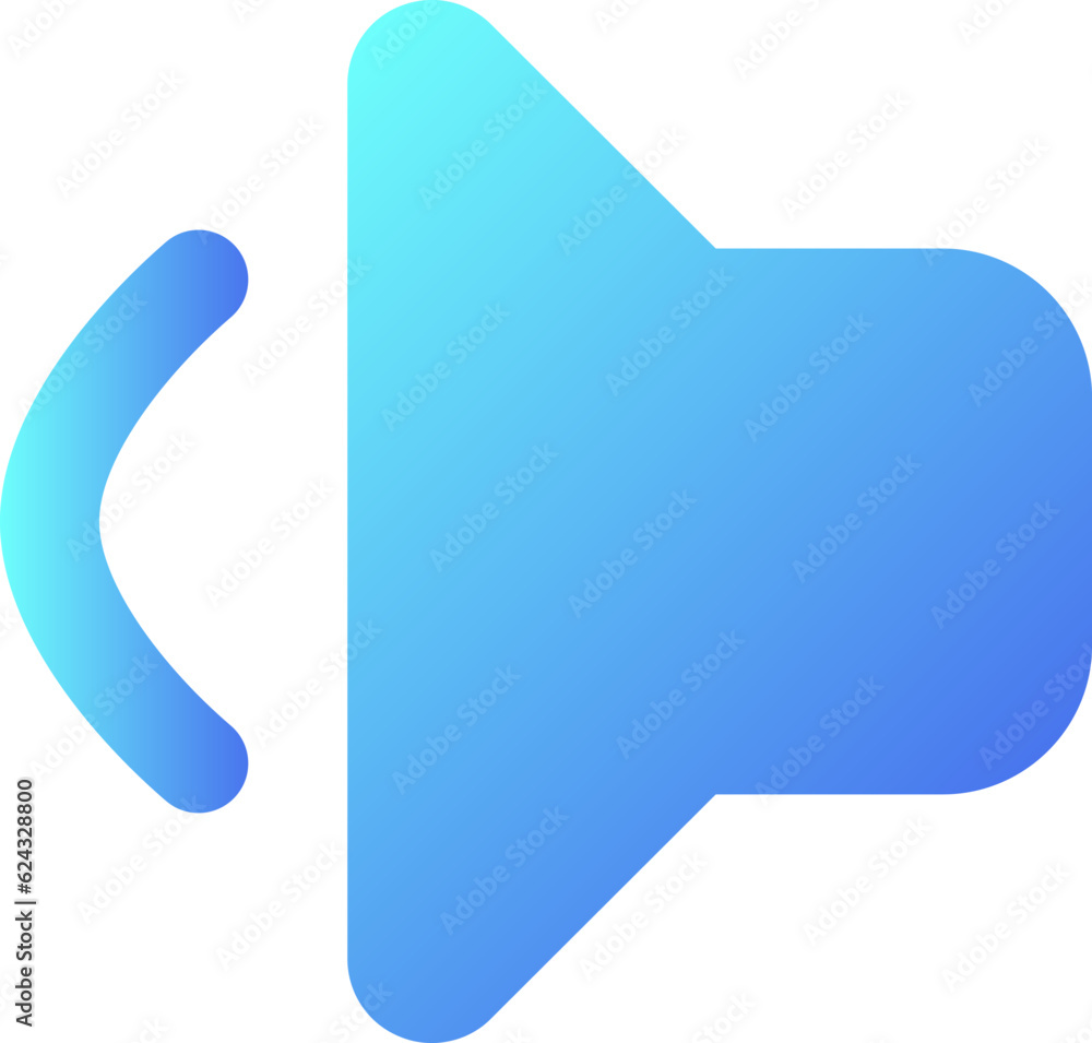 Volume pixel perfect flat gradient two-color ui icon. Loud ringtone for ...