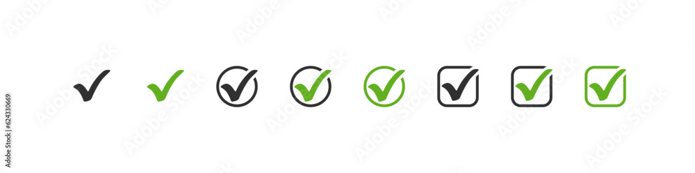 Check Mark. Green and Black Check Mark. Check Mark vector icon ...