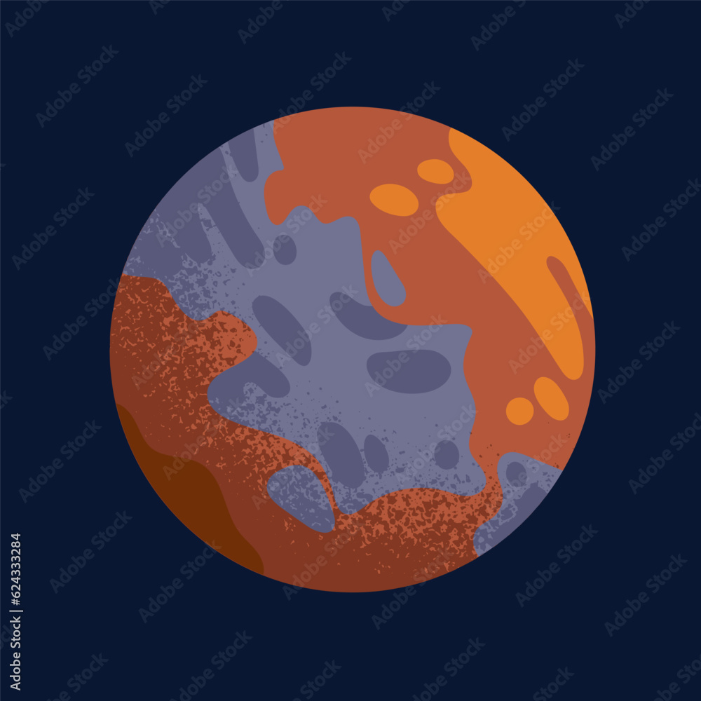 Mars, planet sphere in cosmos, outer space. Cosmic body, celestial ...