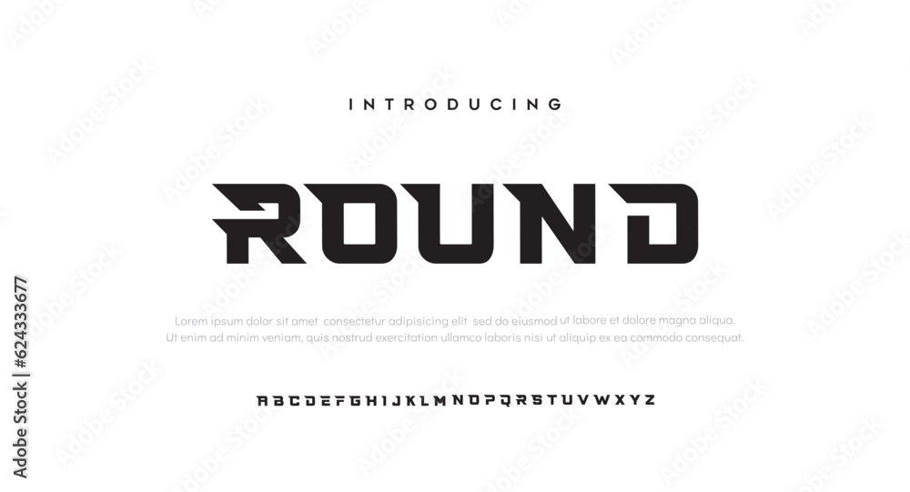 Round Print Texture Font. Bold Condensed Display Font with a detailed ...