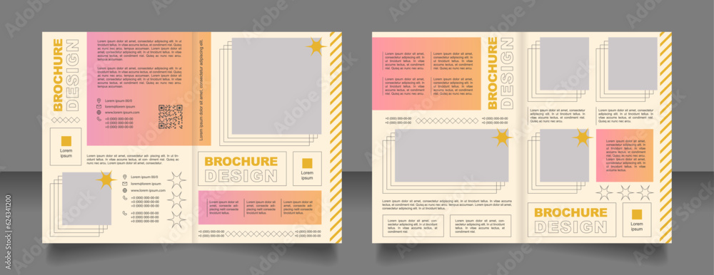 Merchandise gradient bifold brochure template design. Brand marketing ...