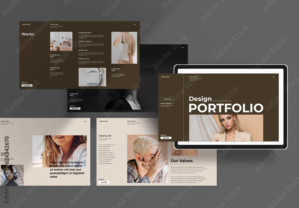 Design Portfolio Presentation Layout Stock Template | Adobe Stock