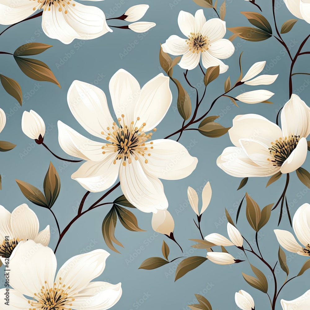 Seamless background of white floral pattern .fabric texture. Pastel ...